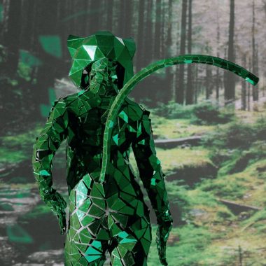 Green Mirror Cat Costume for shows and events - by ETERESHOP