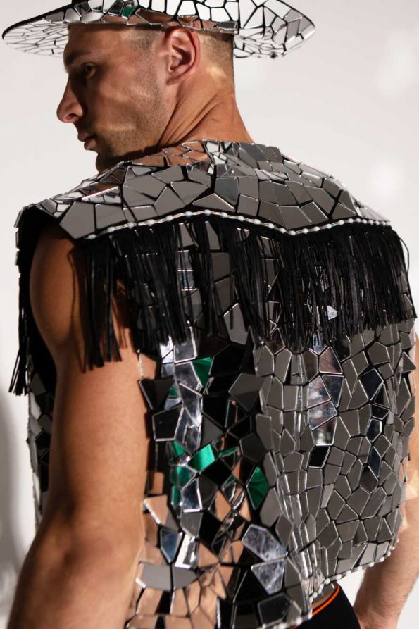 Mirror Sexy Cowboy Costume for men with 300 LEDs - by ETERE