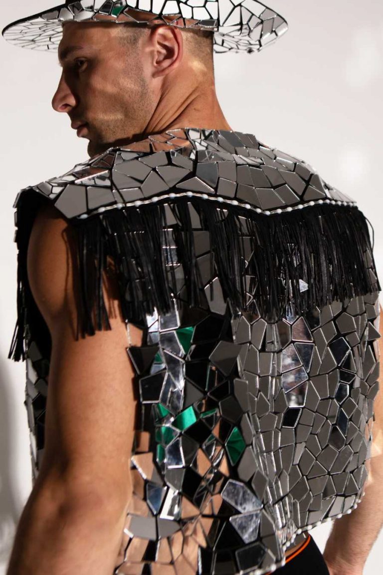 Mirror Sexy Cowboy Costume for men with 300 LEDs - by ETERE