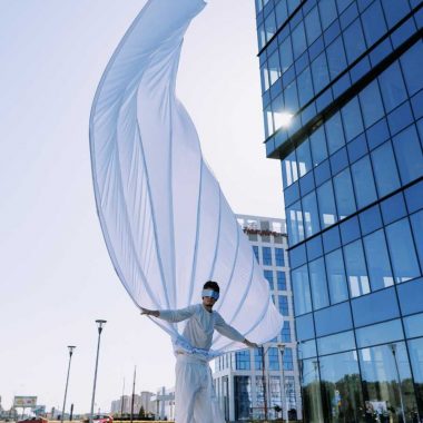 Flexible Huge Peacock Fan Tail Costume for street performances