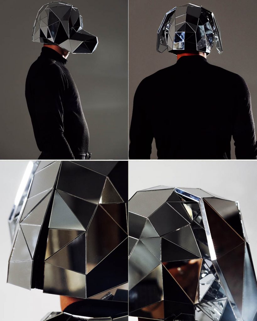 3D Silver Mirror Dog Mask for adults - by ETERESHOP