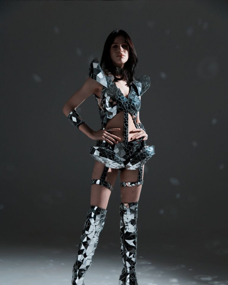 Sexy Silver Dancing Mirror Bodysuit - by ETERESHOP