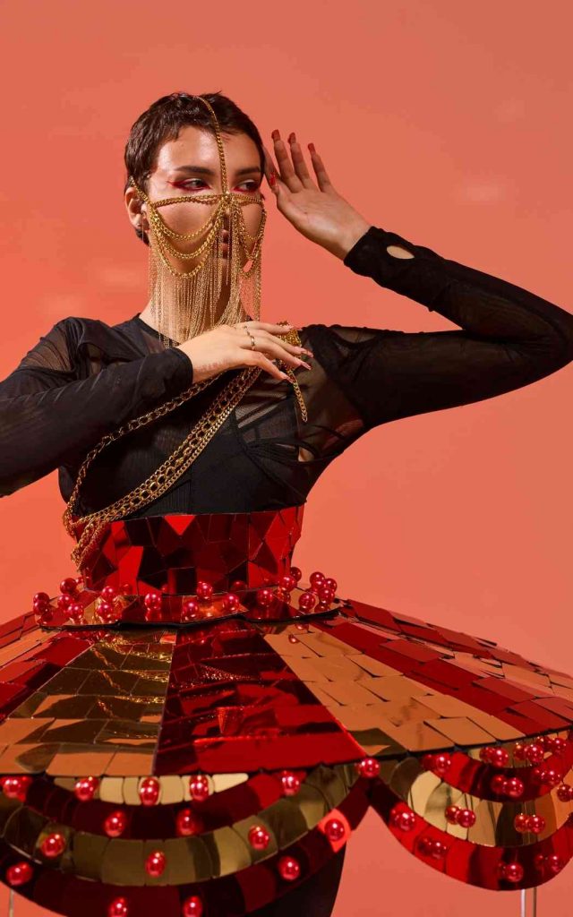 Carnival Custom Women's Mirror Costume with Moving Horses