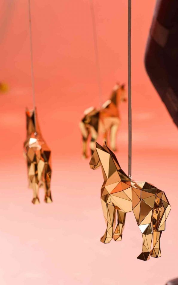 Carnival Custom Women's Mirror Costume with Moving Horses