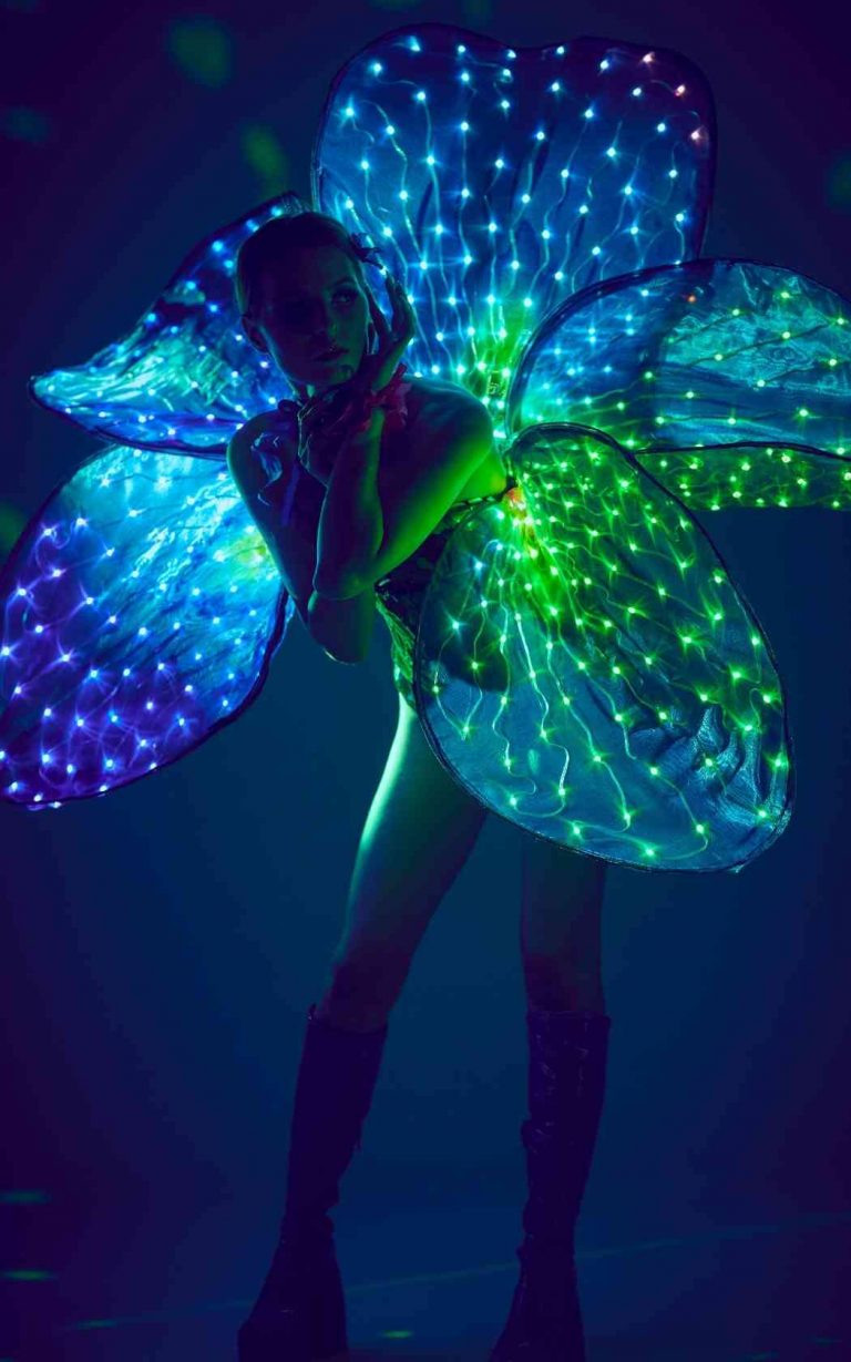 Smart LED flower costume with mirror bodysuit by ETERESHOP _P61