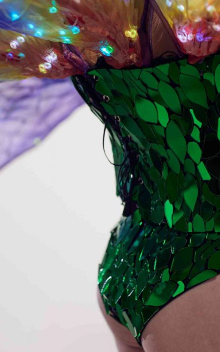 Smart LED flower costume with mirror bodysuit by ETERESHOP _P61