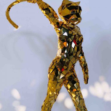 Green Mirror Cat Costume for shows and events - by ETERESHOP