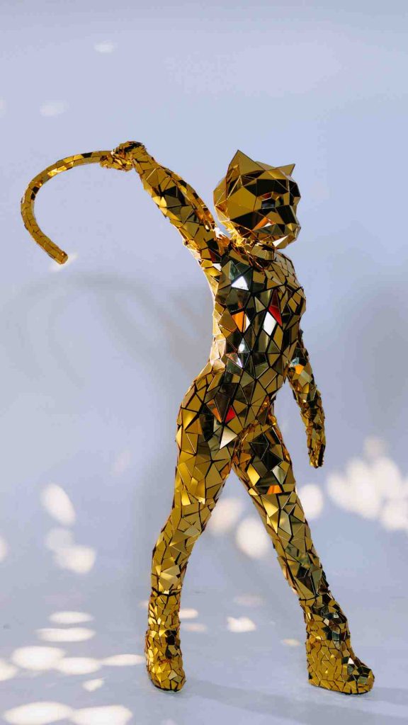 Green Mirror Cat Costume for shows and events - by ETERESHOP