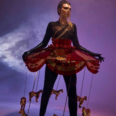 Carnival Custom Women's Mirror Costume with Moving Horses