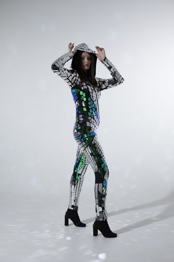 Green Mirror Cat Costume for shows and events - by ETERESHOP