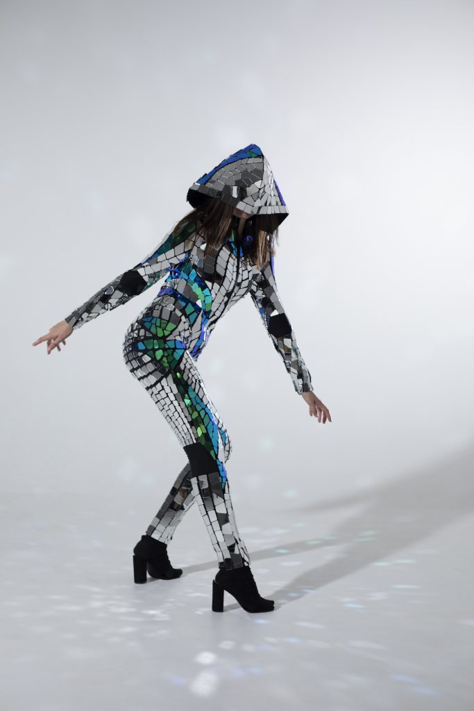 Green Mirror Cat Costume for shows and events - by ETERESHOP