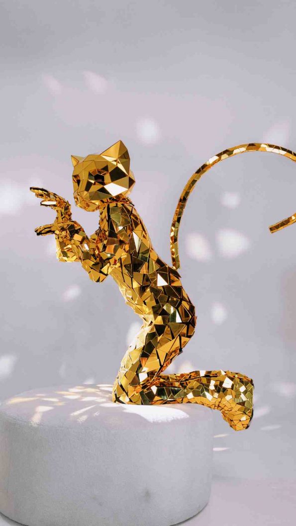 Green Mirror Cat Costume for shows and events - by ETERESHOP