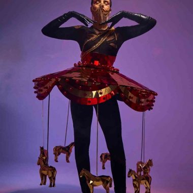 Carnival Custom Women's Mirror Costume with Moving Horses