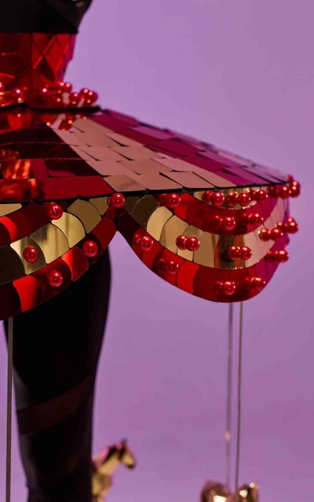 Carnival Custom Women's Mirror Costume with Moving Horses