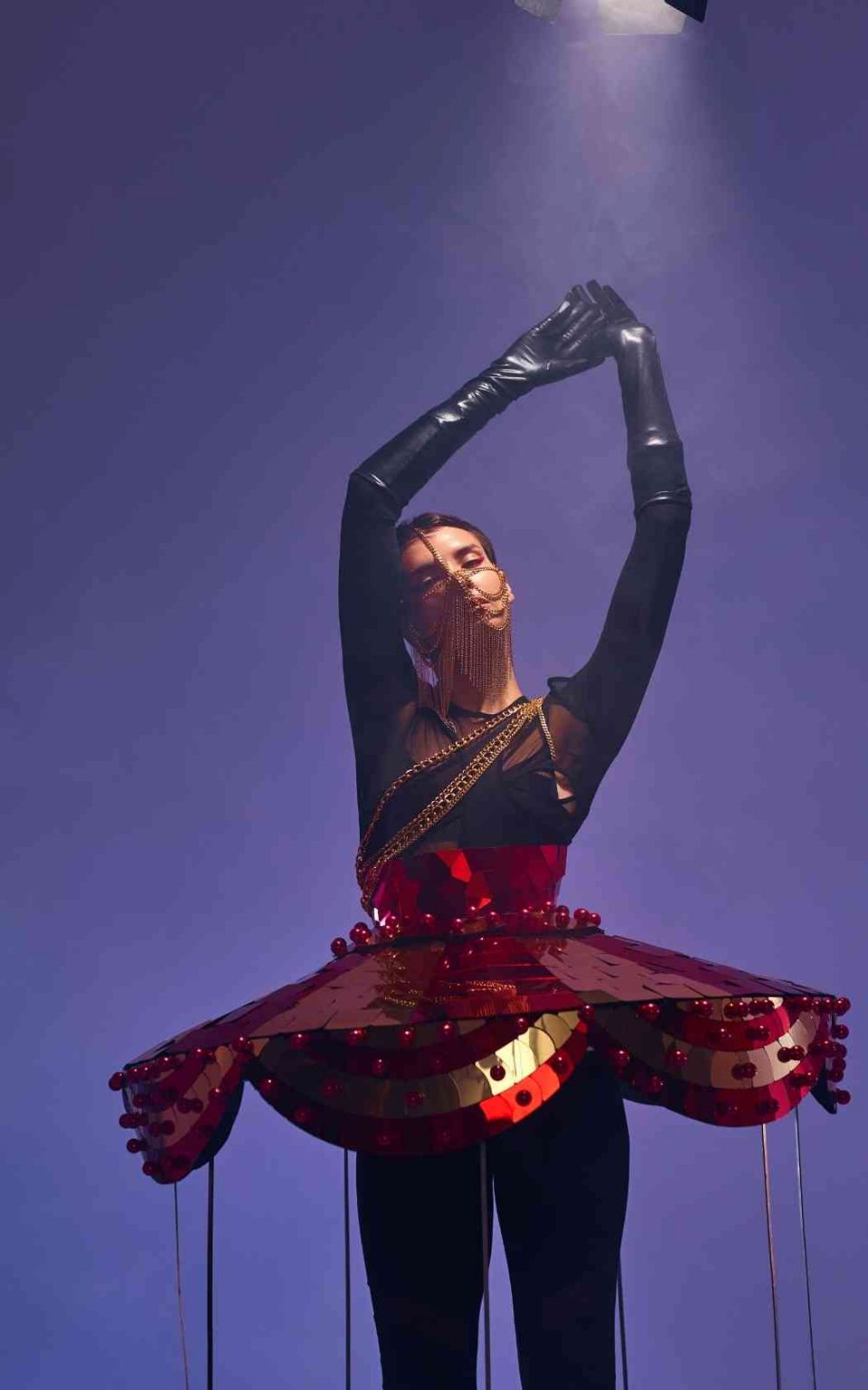 Carnival Custom Women's Mirror Costume with Moving Horses