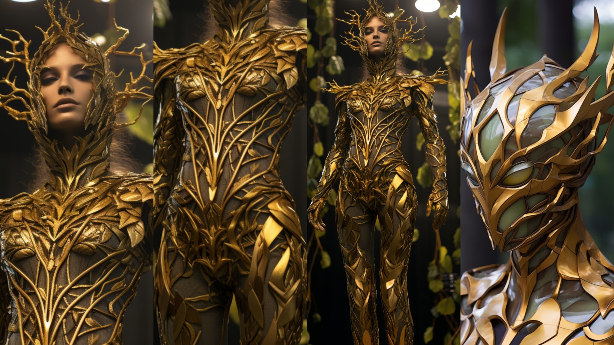 Custom Golden Mirror Tree Costume Design - by ETERESHOP