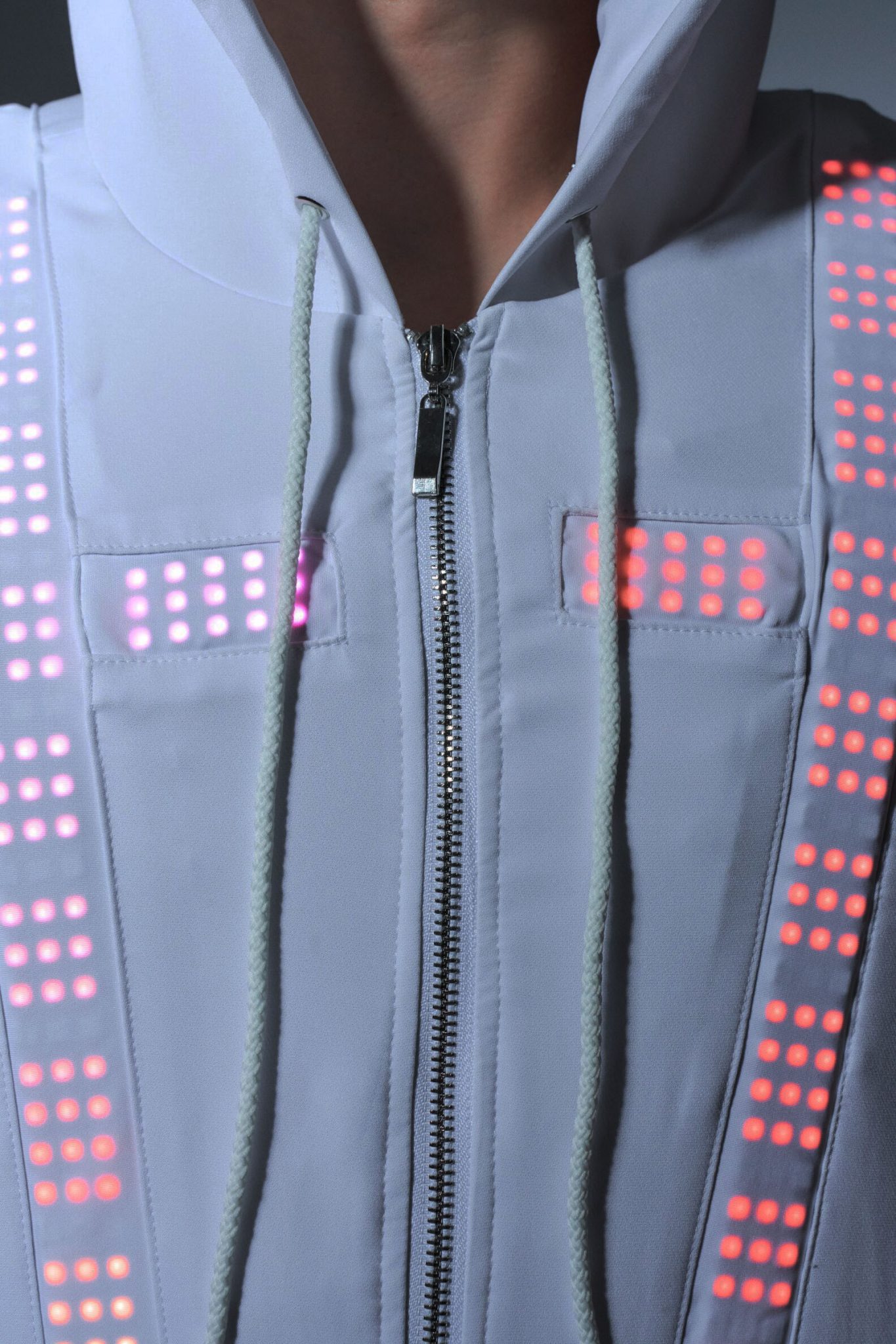 White Smart LED Hip-Hop Dance Costume