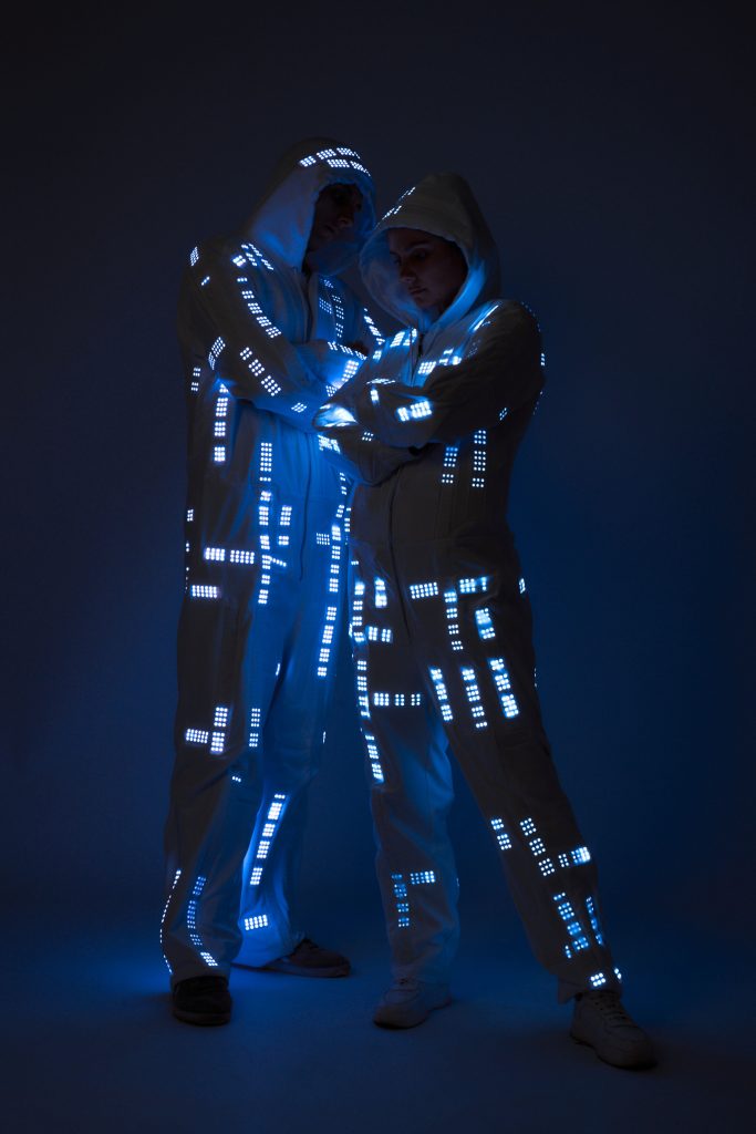 White Smart LED Hip-Hop Dance Costume