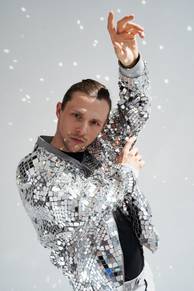 Disco Ball Silver Mirror Bomber Jacket _M235