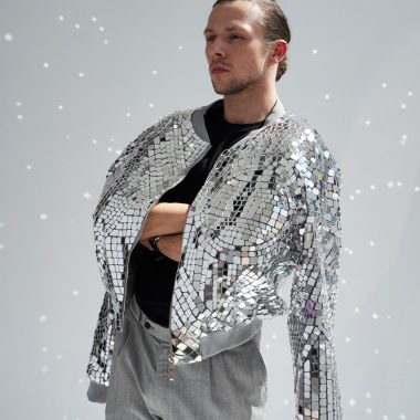 Disco Ball Silver Mirror Bomber Jacket _M235