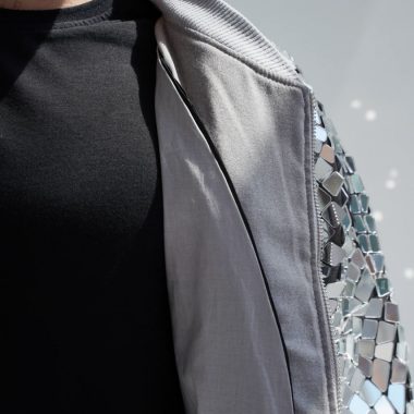 Disco Ball Silver Mirror Bomber Jacket _M235