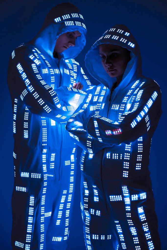 White Smart LED Hip-Hop Dance Costume
