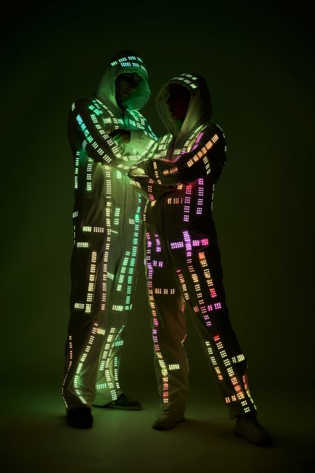 White Smart LED Hip-Hop Dance Costume