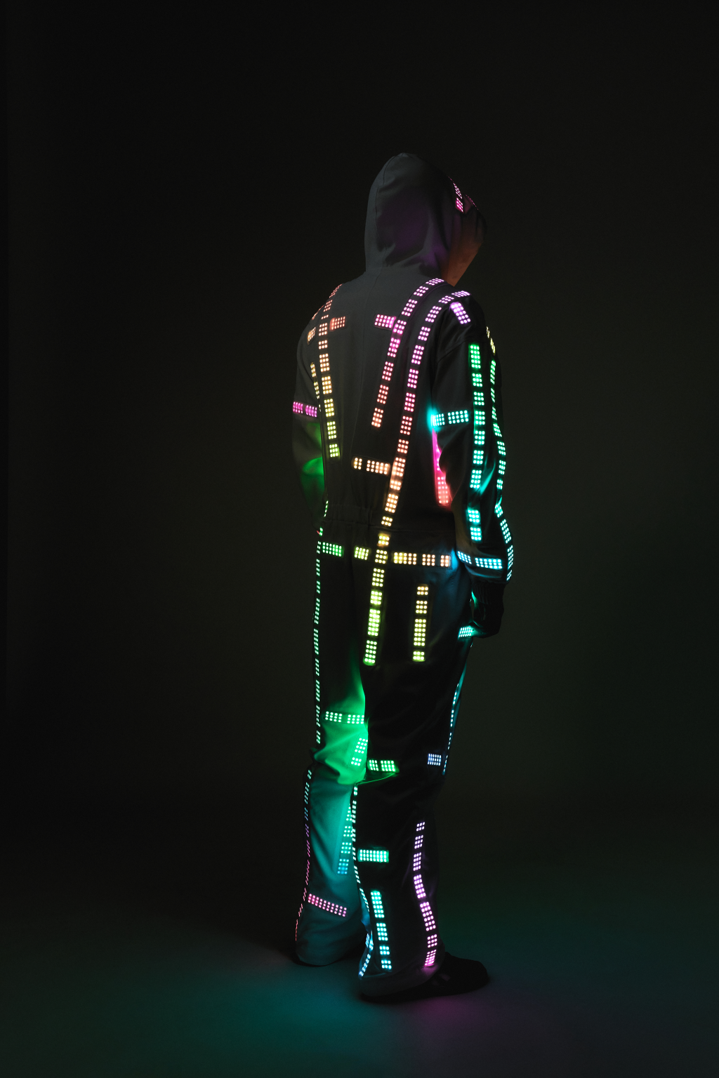 White Smart LED Hip-Hop Dance Costume