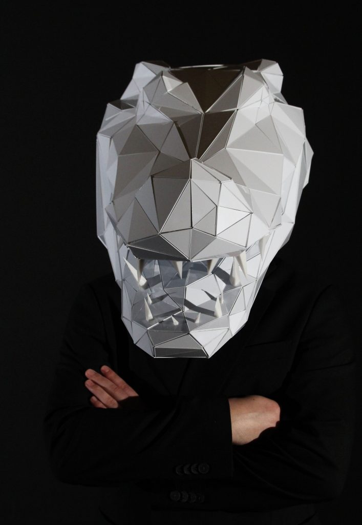 3D White Crocodile Mask - by ETERESHOP