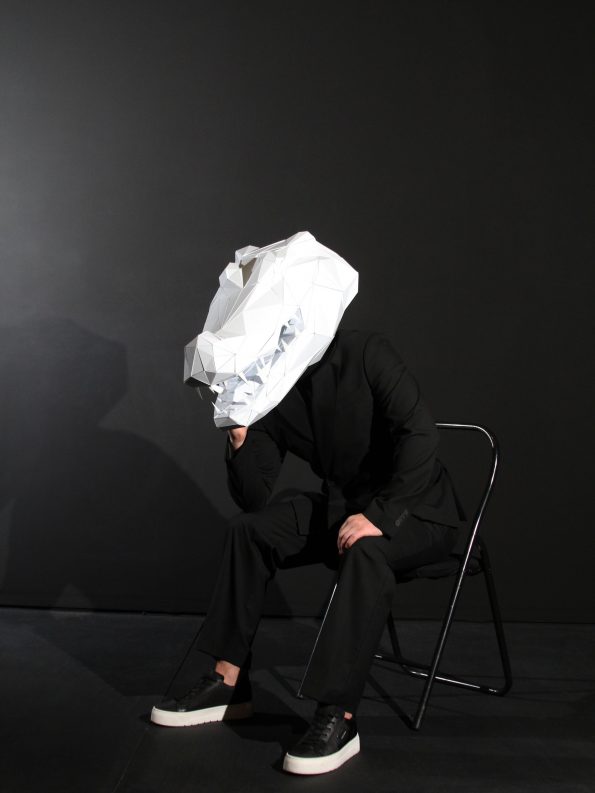 3D White Crocodile Mask - by ETERESHOP