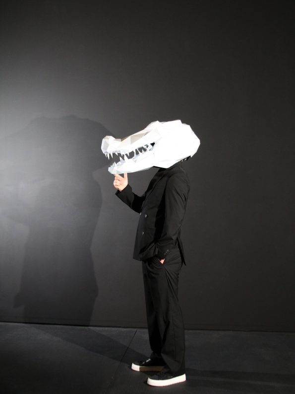 3D White Crocodile Mask - by ETERESHOP
