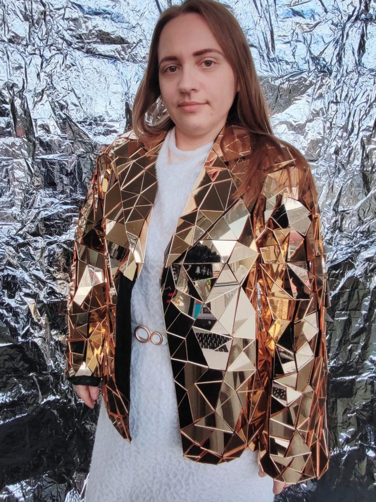 Gold Mirror Men's Jacket with disco ball effect - by ETEREshop